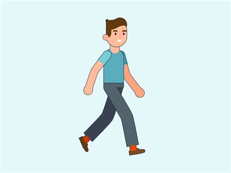 Walk Cycle Brisk Walking  Walking Cartoon  Vector Walking