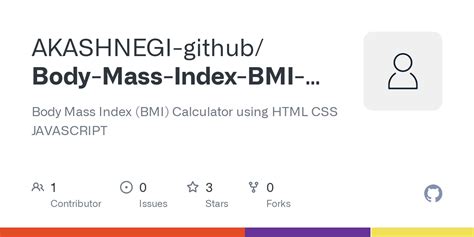 GitHub AKASHNEGI Github Body Mass Index BMI Calculator Body Mass Index BMI Calculator Using