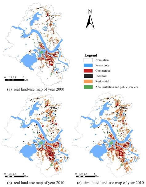 The Real And Simulated Intra Urban Land Use Maps In 2010 A Real