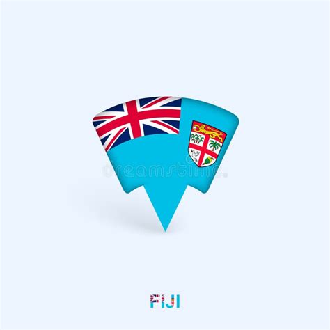 fiji flag map pointer design with shadow stock vector illustration of modern sign 354120072