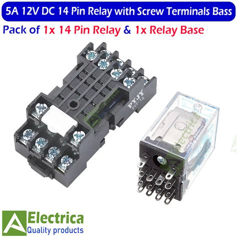 14 Pin 5a Coil 12v Dc Power Relay And Pyf 14 Screw Terminals Base 12v Contact Dpdt General