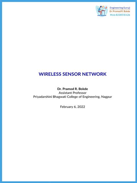 Wireless Sensor Networks | PDF | Modulation | Computer Network