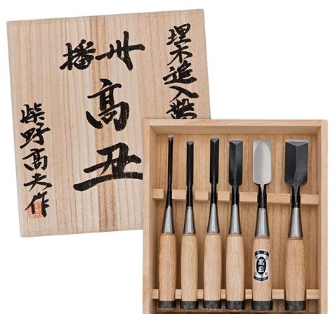 Japanese Dovetail Chisel Set Shibano Umeki Nomi 6 Piece Set