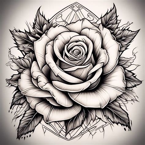 Black And White Rose Tattoo Design