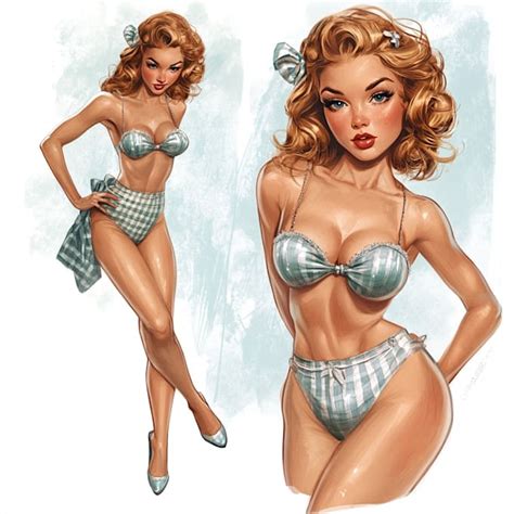 Make Original Illustrations Of Vintage Pinup Girls In A Retro Style By