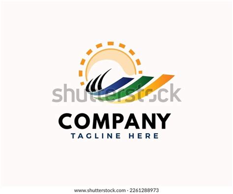 Increase Sun Chart Marketing Account Progress Stock Vector Royalty