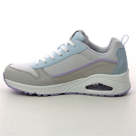 Skechers Uno Balance Gylb Grey Light Blue Womens Trainers 177105