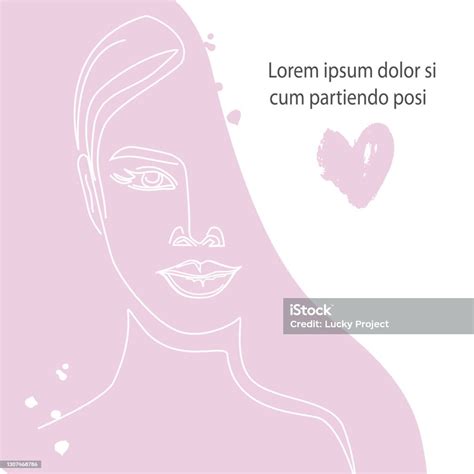 미니멀 한 스타일의 소녀 초상화 패션 실루엣을 한 줄로 연출합니다 뷰티 살롱템플릿 카드 개념에 대한 스톡 벡터 아트 및 기타 이미지 개념 낙서 드로잉 단일 이미지