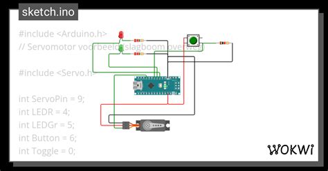 Servo Slagboomvoorbeeld Wokwi ESP32 STM32 Arduino Simulator