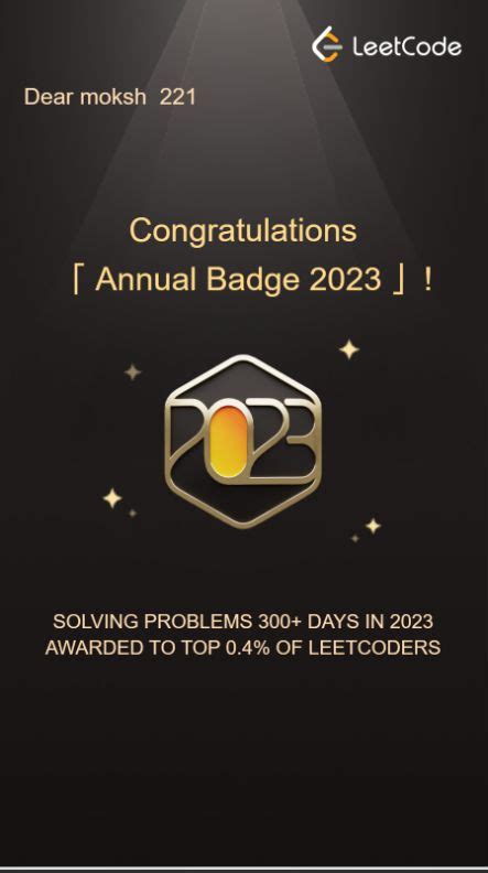 Leetcode Annualbadge Problemsolving Continuouslearning Growth Achievement Moksh Thakran