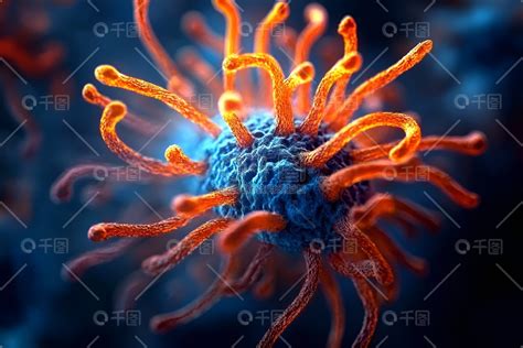 细胞ai数字艺术 细胞3d渲染深蓝色背景橙色病毒主体插画 Ai图片免费下载 Png格式 4032像素 编号72168273 千图网