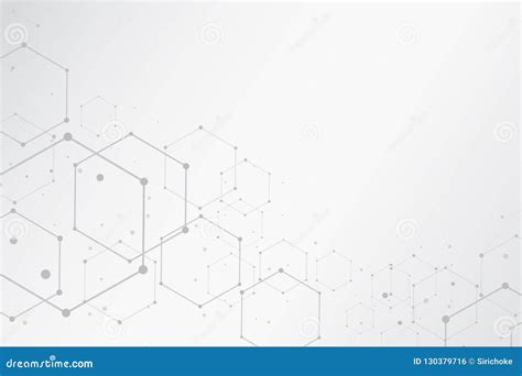 Abstract Hexagonal Molecular Structures Background With Copy Spa Stock Vector Illustration Of