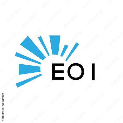 Eoi Letter Logo Eoi Blue Image On White Background And Black Letter Eoi Technology Monogram