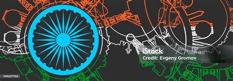 산업 디자인의 개념입니다 에너지 및 전원 아이콘이 설정되었습니다 에너지 생성 운송 및 중공업 브로셔 보고서 또는 표지 디자인 템플릿입니다 가는 선 스타일 인도의 국기 인도