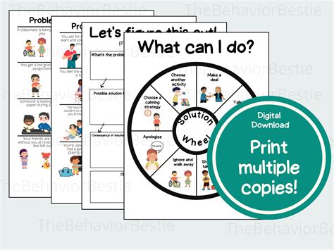Problem Solving Reflection Sheet Scenarios Solution Wheel PDF Download Etsy
