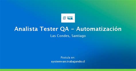 Analista Tester Qa Automatización Oferta De Trabajo En Acapcl