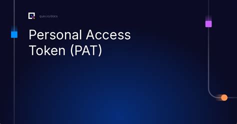 Personal Access Token Pat Quix Docs