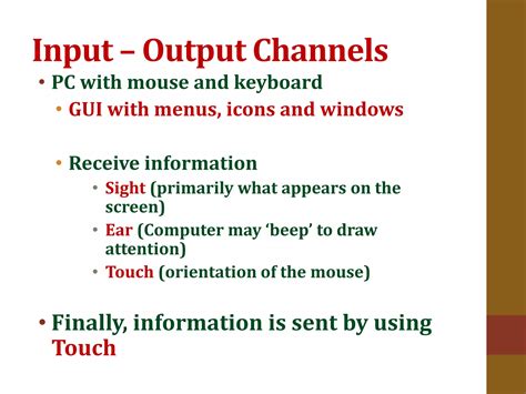 Human Computer Interaction Input Output Channel PPTX Internet Computing