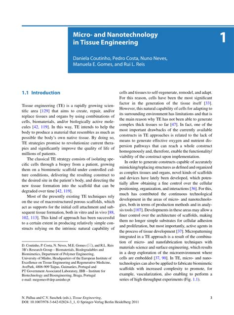 PDF Micro And Nanotechnology In Tissue Engineering