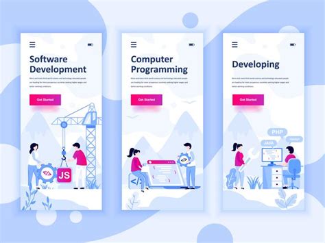 Set Of Onboarding Screens User Interface Kit For Development