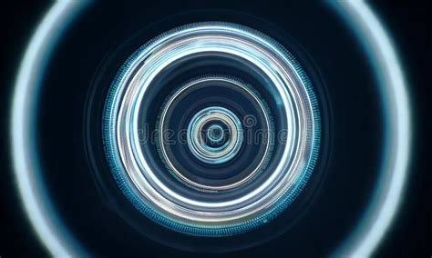 Futuristic Glowing Circular Interface On Dark Background Stock Video