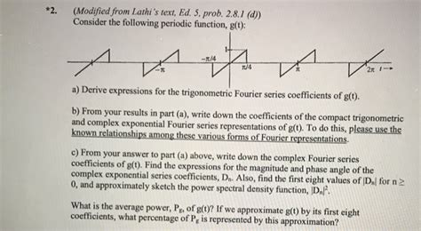 Solved Reconsider The Waveform Shown In Problem 2 Above