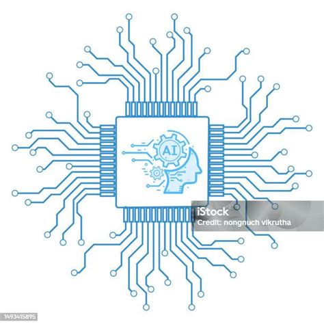 칩 아이 테크 아이콘 그래픽 글로벌 인터넷은 인공 지능 미래 기술 혁신과 연결됩니다 흰색 배경에 디자인에 사용하십시오 인공지능에