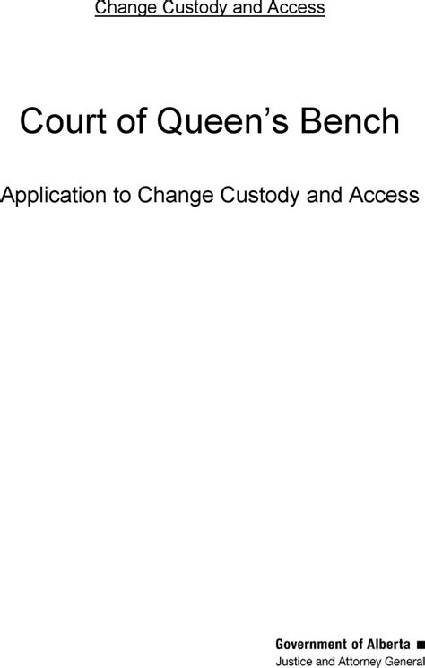 Alberta Custody And Access Order Form
