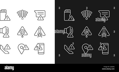 Electronic Device Issues Pixel Perfect Linear Icons Set For Dark Light Mode Stock Vector Image