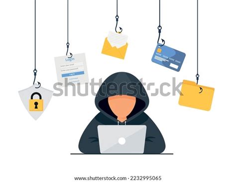 Hacker Vector Concept Unknown Man Stealing Stock Vector Royalty Free