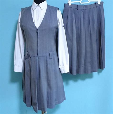 制服市場 大阪府 8 15☆大阪女学院☆長袖ブラウス・冬ジャンパースカート・夏スカートの3点セット サイズ155a