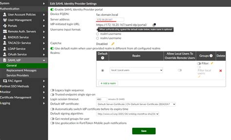 Using Saml Authentication With Fortiauthenticator Fortiproxy 7 4 0 Fortinet Document Library