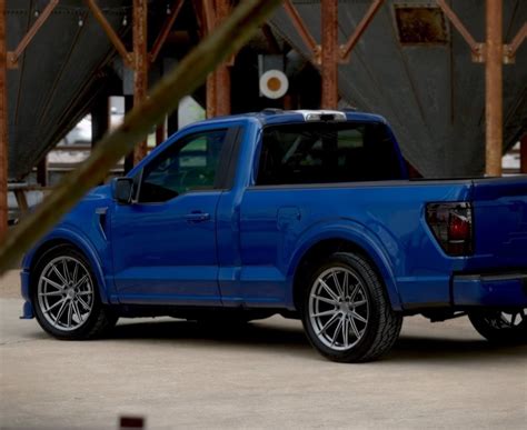 Blue And White Striped Supercharged Ford F 150 Single Cab Looks Ready For
