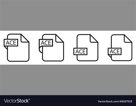 Ace File Format Document Type Colored Icon Vector Image