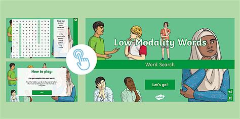 Low Modality Words Word Search