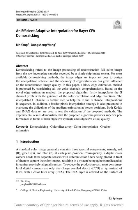 An Efficient Adaptive Interpolation For Bayer Cfa Demosaicking