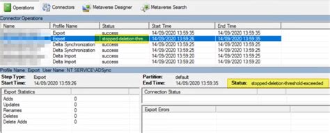 Azure Ad Connect Résoudre Lerreur Stopped Deletion Threshold