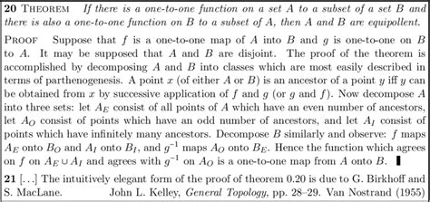 The Schröder Bernstein theorem and the proof in Kelley s text Download Scientific Diagram