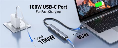 Gbps USB C Splitter In USB C Hub With W Power Delivery USB C To USB C Hub Multiport