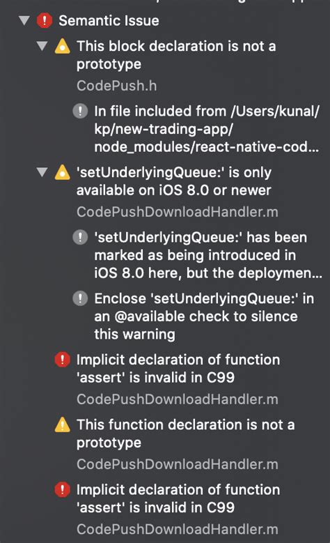 Building For Generic Ios Device Fails Issue Microsoft React Native Code Push Github