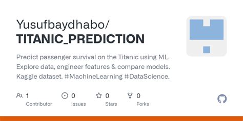 Github Yusufbaydhabotitanicprediction Predict Passenger Survival On The Titanic Using Ml