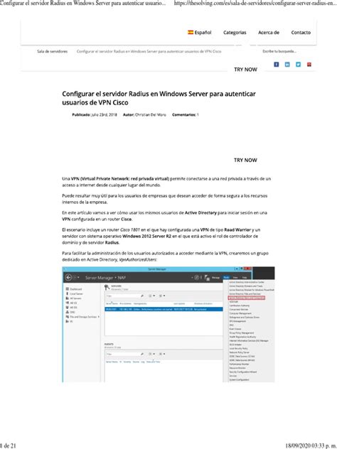 Configurar El Servidor Radius En Windows Server Para Autenticar