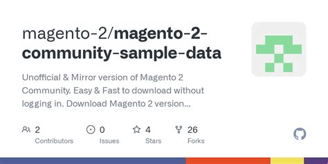 github magento 2 magento 2 community sample data unofficial and mirror