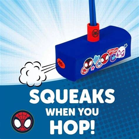 Marvel Spidey Spiderman Pogo Hopper Squeaks Hopping Fun Foam Pogo Stic