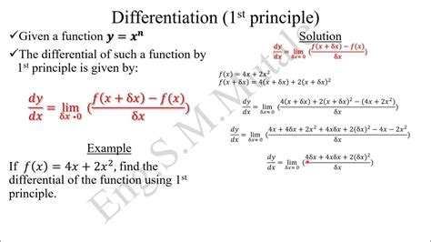 Differentiation (1st principle) - YouTube