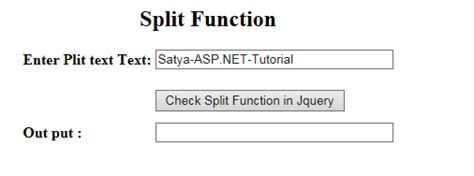 Satya Tutorial Jquery Split Function In Aspnet