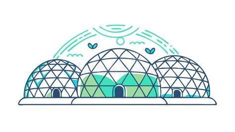 Modern Geodesic Dome Structure Vector Icon Illustration Vector Design Generative Ai Stock