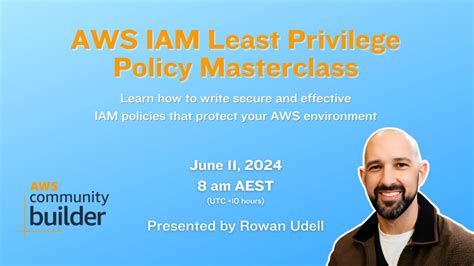 Recorded Aws Iam Least Privilege Policy Masterclass Rowan Udell