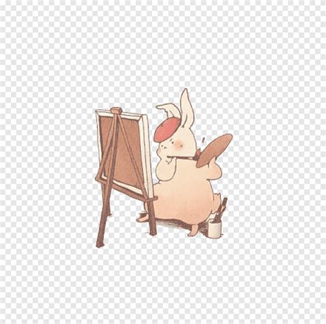 만화 일러스트 레이터 일러스트 그린 토끼 수채화 그림 만화책 Png Pngegg
