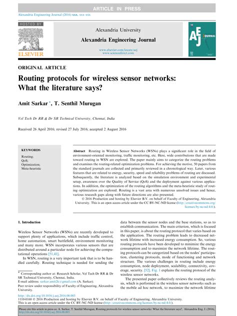 Pdf Routing Protocols For Wireless Sensor Networks What The